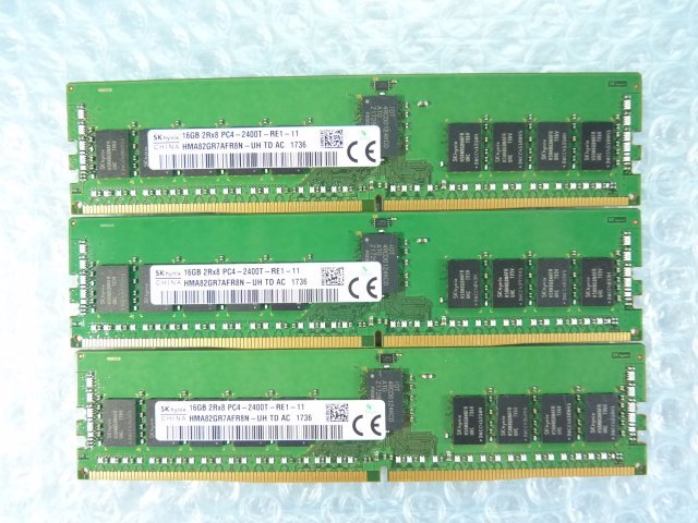 【やや傷や汚れあり】1OGS // 16GB 3枚セット 計48GB DDR4 19200 PC4-2400T-RE1 Registered ...