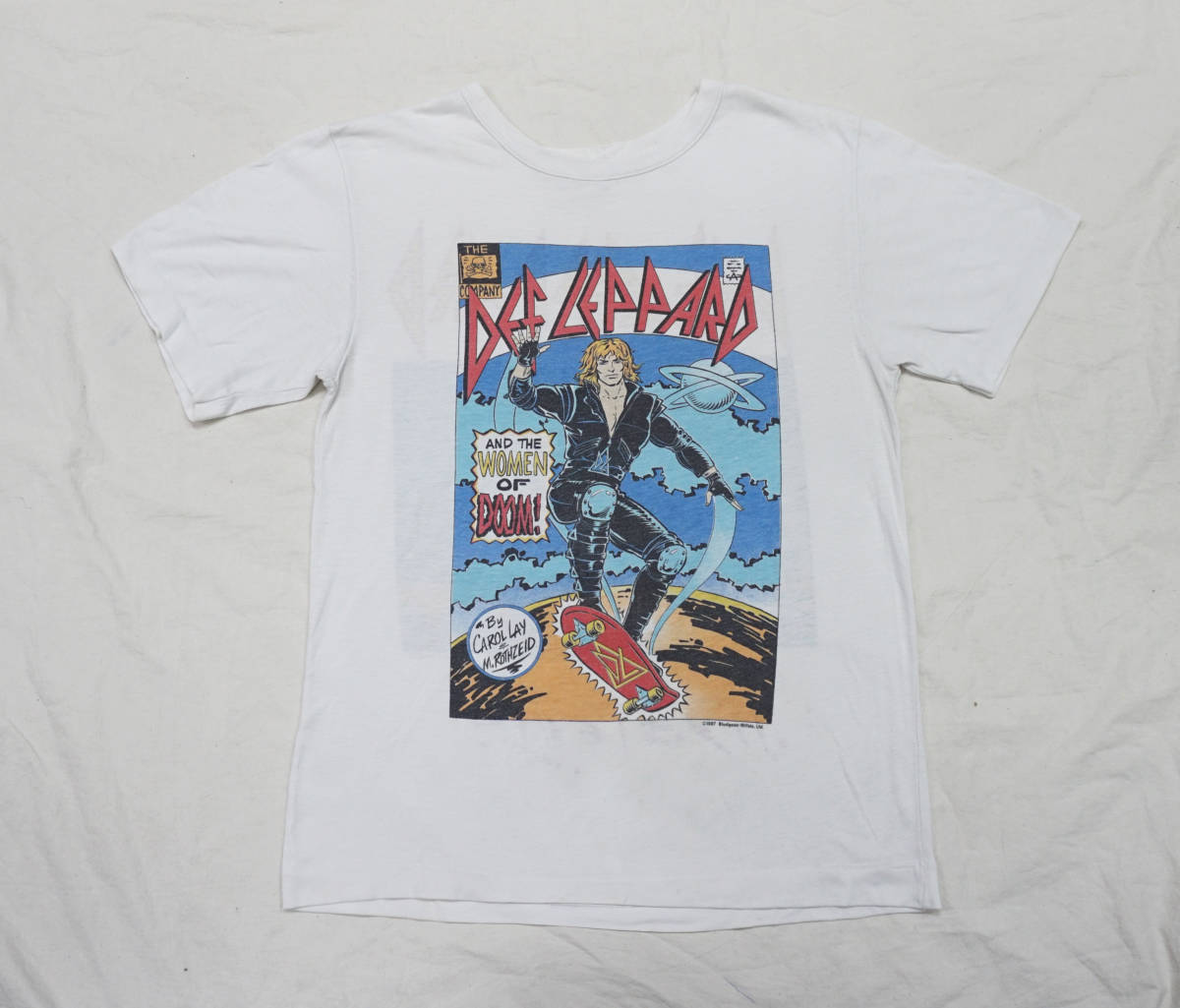 【目立った傷や汚れなし】超レア 80s Def Leppard 『hysteria』 Tシャツ Van Halen Poison Bon