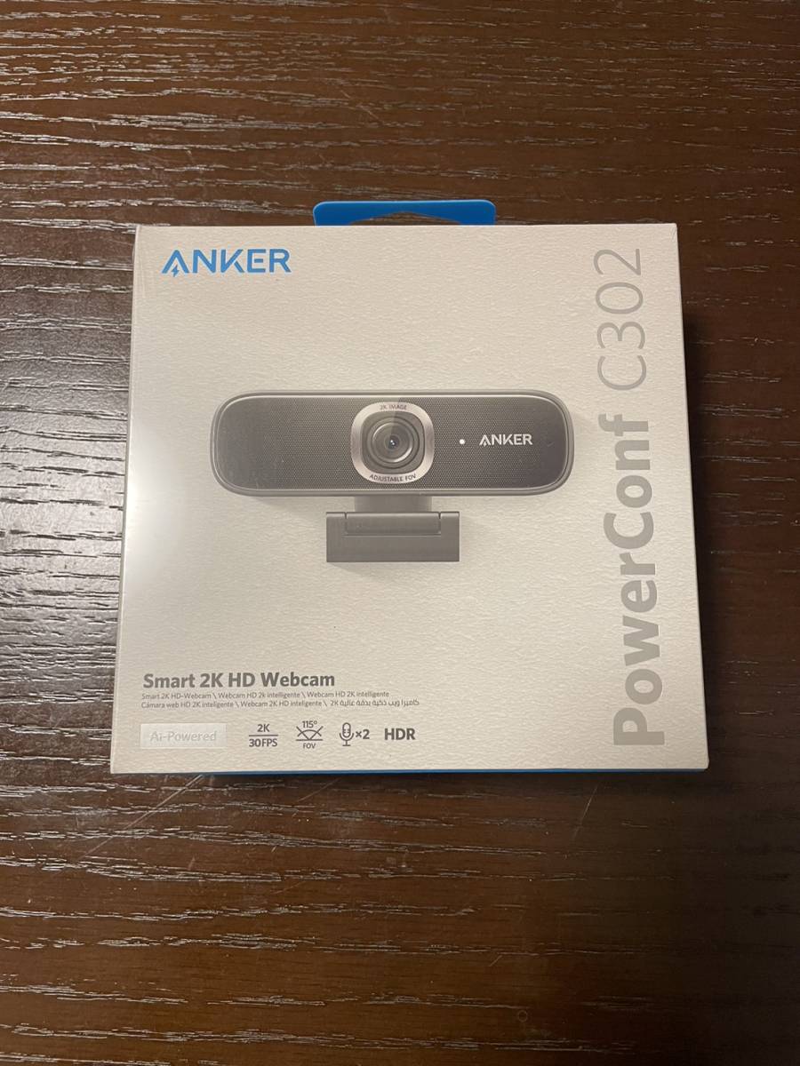 【未使用】Anker PowerConf C302 ウェブカメラ AI機能搭載 2K 高速オートフォーカス オートフレーム ノイズリダクション ...