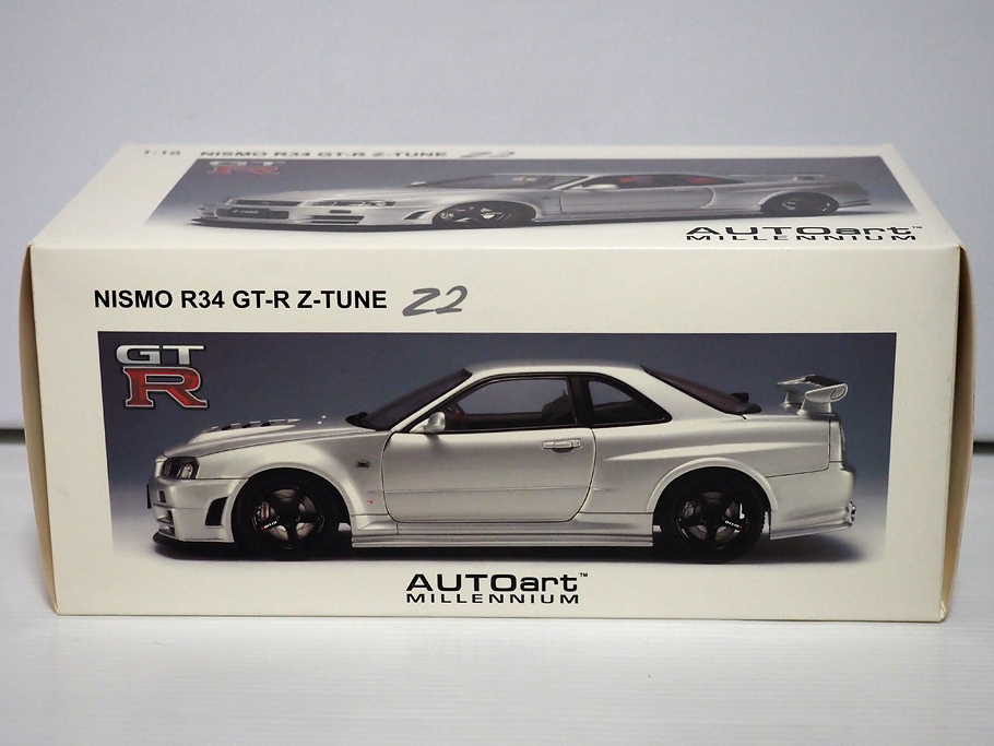 【傷や汚れあり】N13★1/18 AUTOart MILLENNIUM オートアート ミレニアム NISMO R34 GT-R Z-TUNE Z2 SILVER シルバー NISSAN 日産 ...