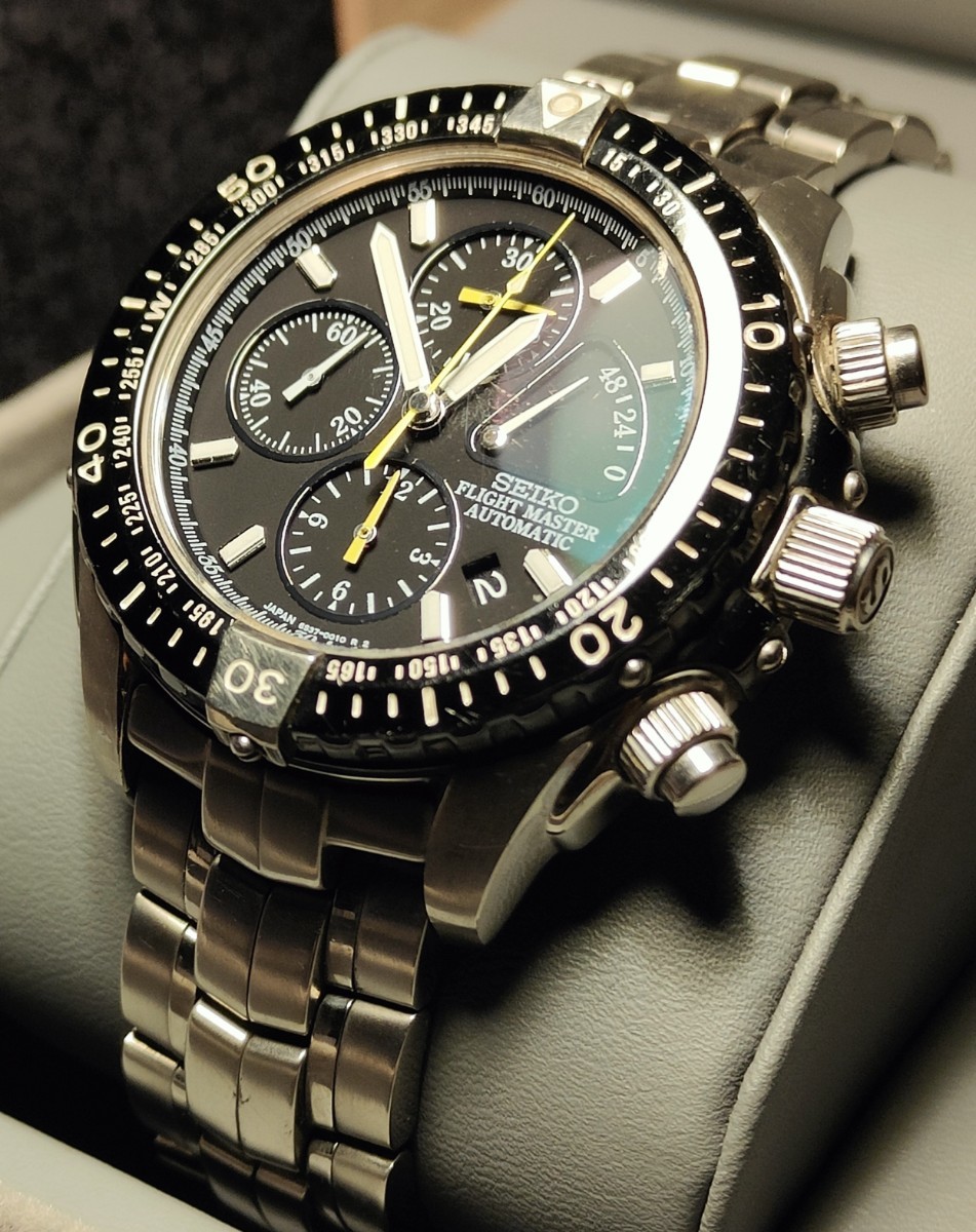 【目立った傷や汚れなし】送料無料 SEIKO PROSPEX FLIGHT MASTER AUTOMATIC セイコー プロスペックス ...