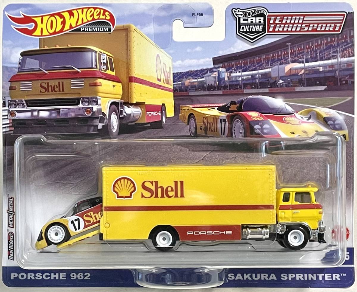 【未使用】ホットウィール（ HOT WHEELS ）CAR CULTURE【 TEAM TRANSPORT 】ポルシェ 962 & サクラ ...