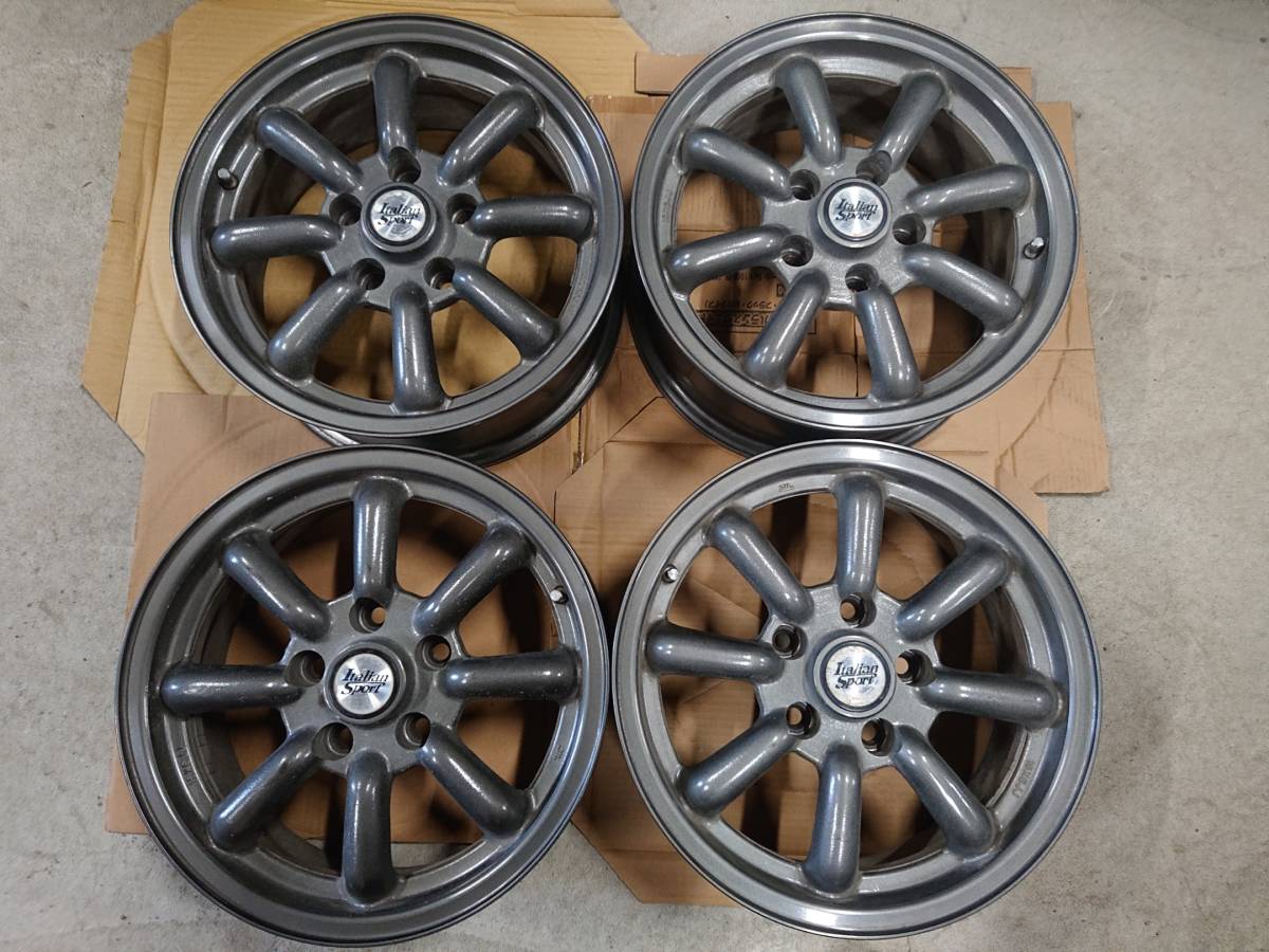 【傷や汚れあり】希少 Italian Sport 15インチ 6JJ ＋25 PCD114.3 5H 4本 イタリアンスポーツ ワタナベ風 エイトスポーク 旧車の落札情報詳細 - ヤフオク落札 ...