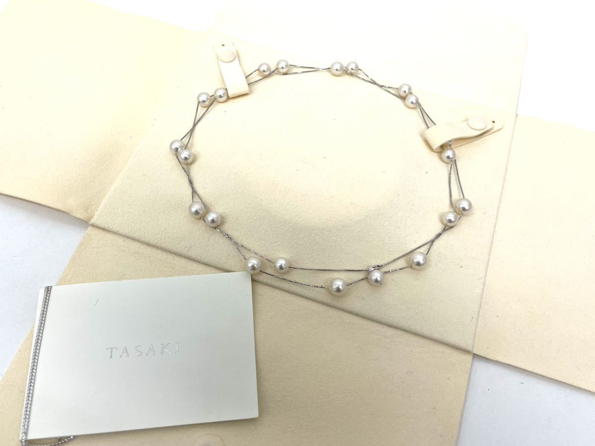 【未使用】【638】未使用保管品 1円スタート TASAKI タサキ 田崎真珠 パール ステーション ネックレス ロング K18WG ゴールド ホワイト ケース付きの落札情報詳細 ...