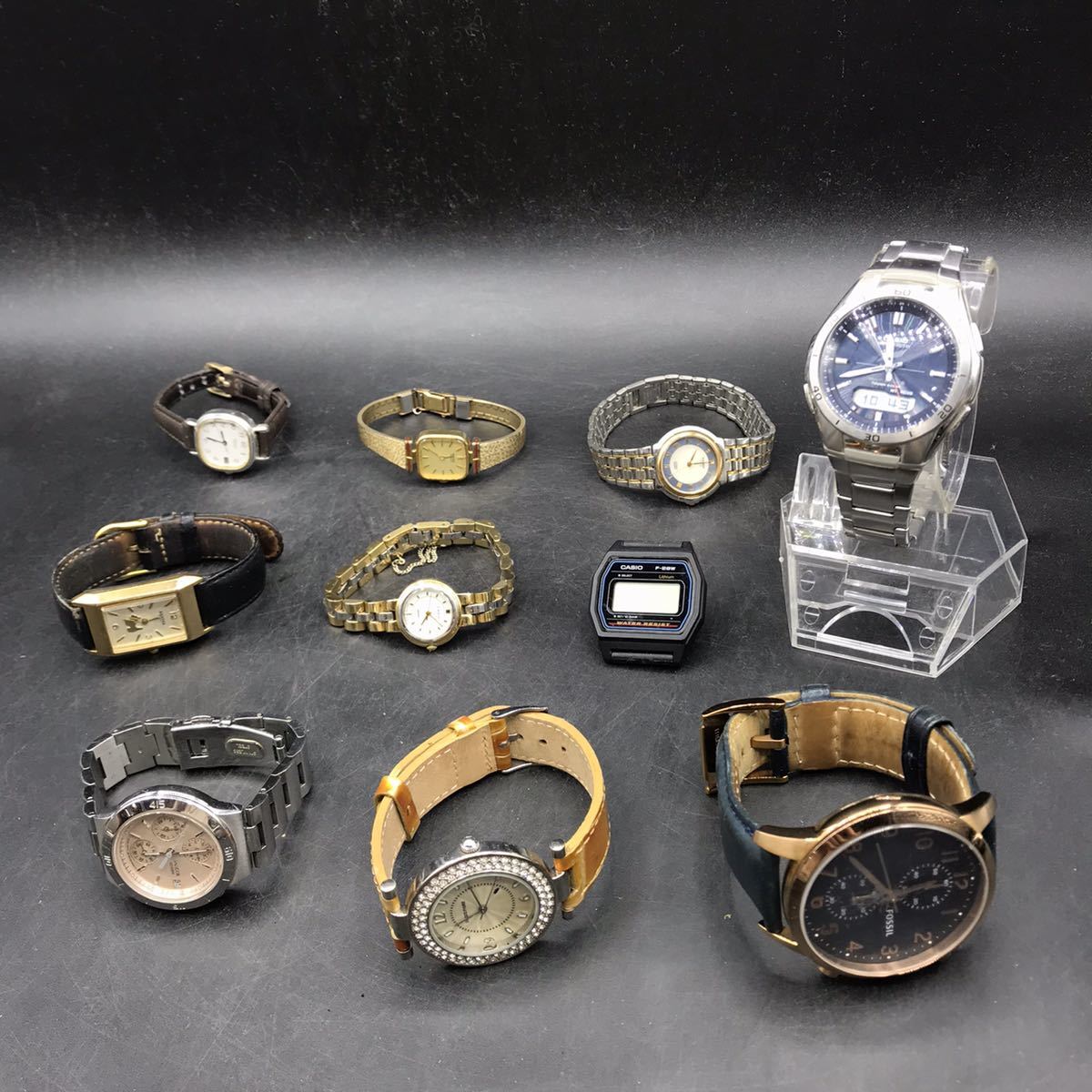 【やや傷や汚れあり】M176 稼働品含む FOSSIL CASIO SEIKO CITIZEN AGATHA コッコフィオーレ 腕時計 10本 ...