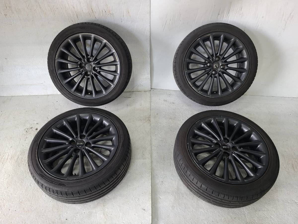 【やや傷や汚れあり】解680 BMW MINI クラブマン ZF16 R55 R56 オプション ホイール 17インチ 7J ET48 PCD100 4穴 タイヤ Hankook ventus ...