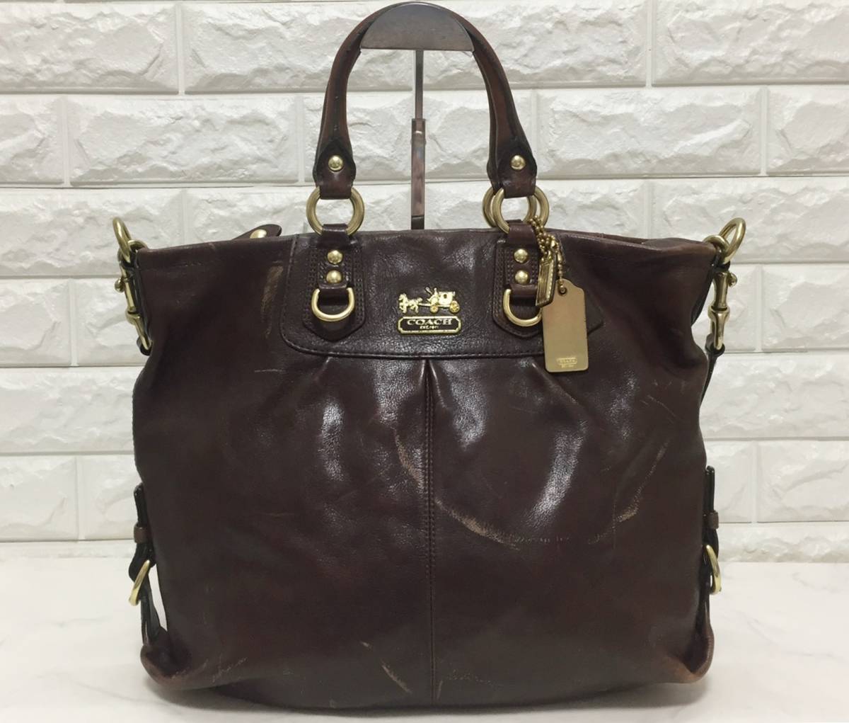 【やや傷や汚れあり】no18257 COACH コーチ 12935 2WAY 本革 レザー ショルダー ハンド トート バッグ ☆の落札情報 ...