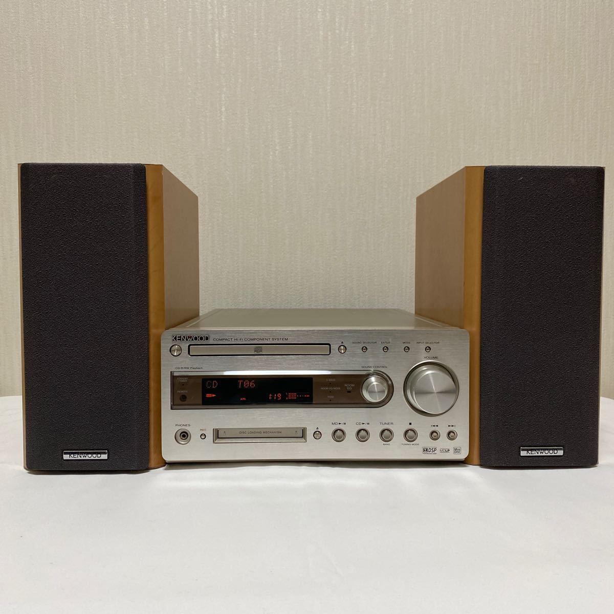 【やや傷や汚れあり】【1円出品】【売り切り】【cd Md動作品】kenwood ケンウッド ミニコンポ 本体 R K700 スピーカー Ls