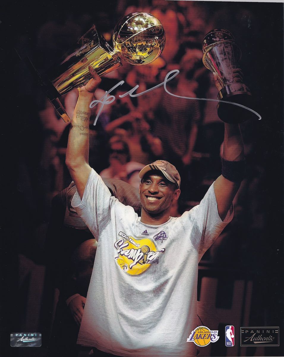 【未使用】1円から Kobe Bryant Autographed 8x10 Championship Photo Lakers ...