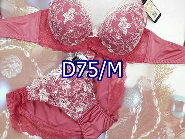【未使用】P103-D75/M ブラジャー＆ショーツセット ブラ&ショーツセット 下着 ランジェリー ハーフレースショーツの落札情報詳細 - ヤフオク落札価格検索 オークフリー