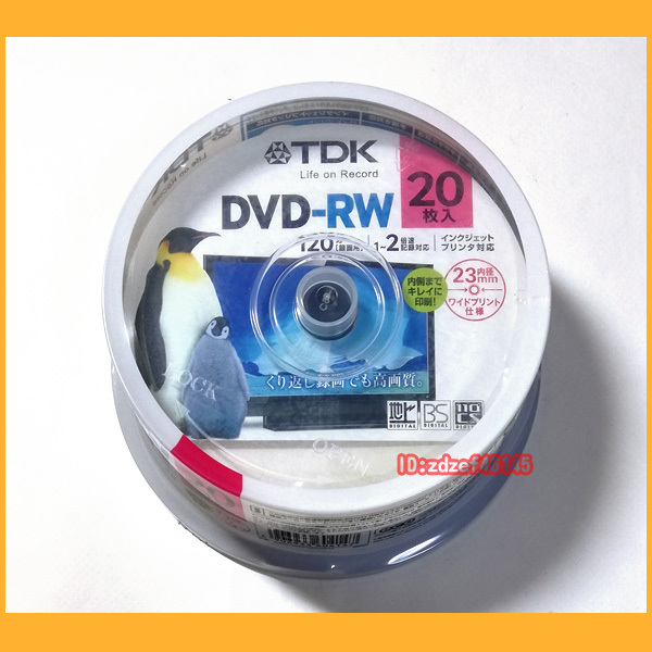 【未使用】 メディア TDK 録画用 DVD-RW 120分 20枚入り 4.7GB デジタル放送・インクジェット対応 DRW120DPWA20PU 在庫2の落札情報詳細 - ヤフオク落札価格 ...