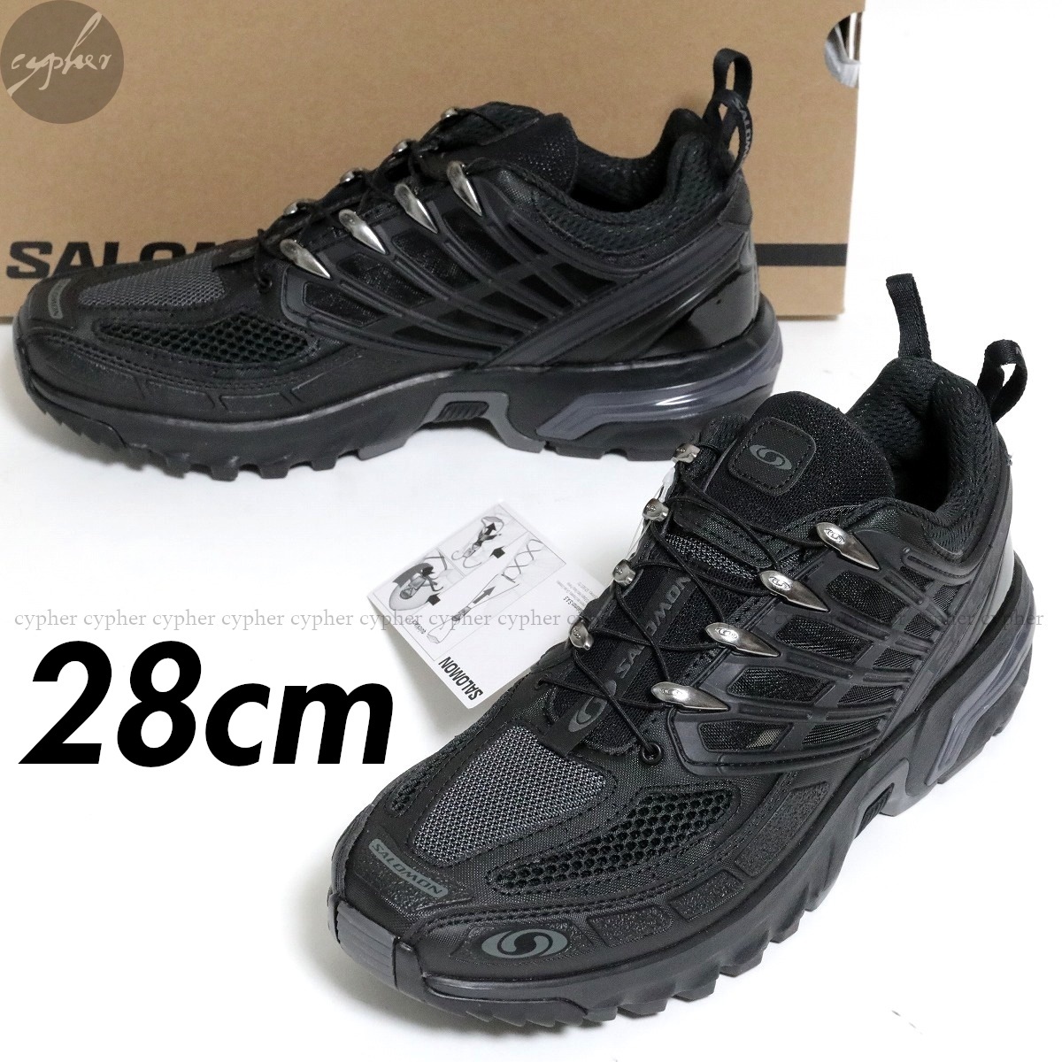 【未使用】UK9.5 28cm 新品 SALOMON ACS PRO ブラック サロモン Agile Chassis System プロ ...