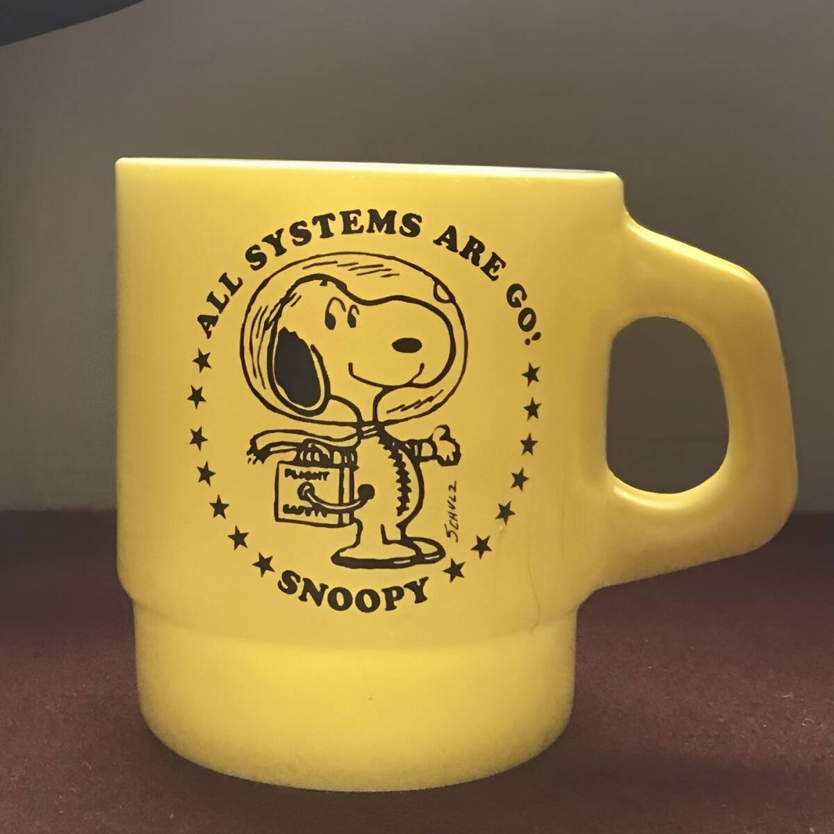 【未使用に近い】【X‘s SPECIALウルトラレア】1969 NASA SNOOPY アストロノーツ ALL NASA SYSTEMS ARE GO Fire King スタッキング マグ ...