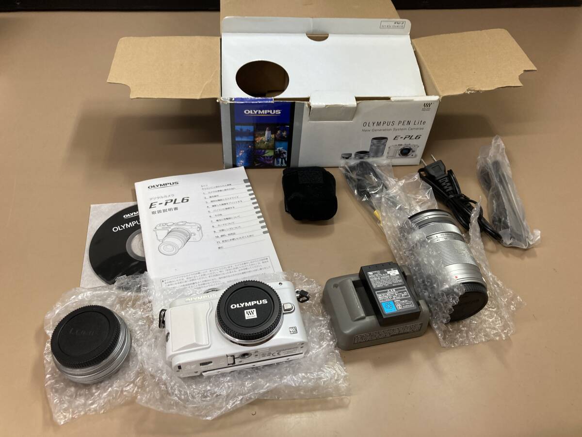 【やや傷や汚れあり】S106[06]S93(デジタルカメラ) 中古 OLYMPUS/オリンパス PEN Lite E-PL6 レンズセット ...