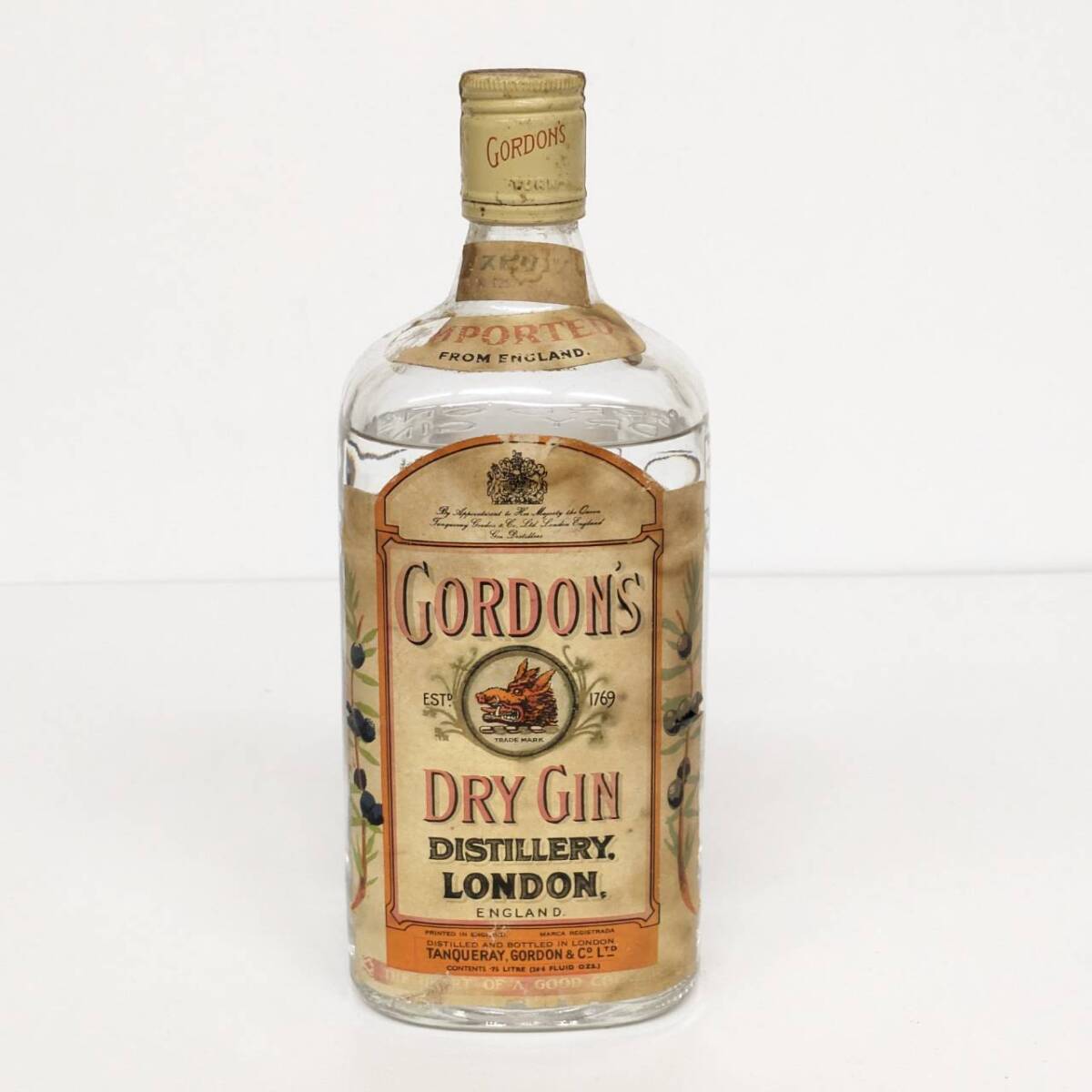 【傷や汚れあり】【L2】 70年代 ゴードン ドライジン 通関済帯 従価【Gordon's Dry Gin】の落札情報詳細 - ヤフオク落札 ...