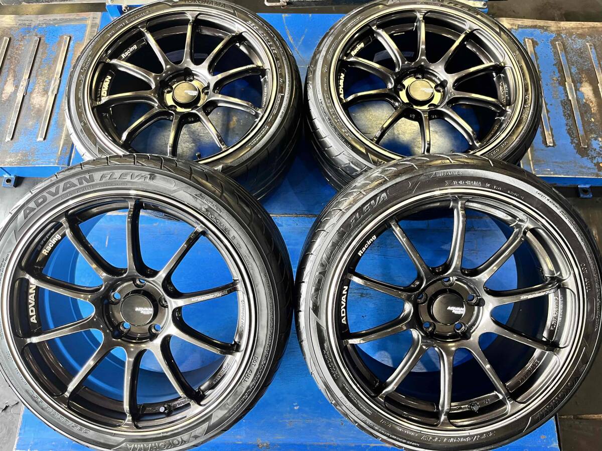 【やや傷や汚れあり】売り切り！ ADVAN RS3 8.5J-18インチ ET45 5H-114.3 ヨコハマ ADVAN フレバ 235 ...