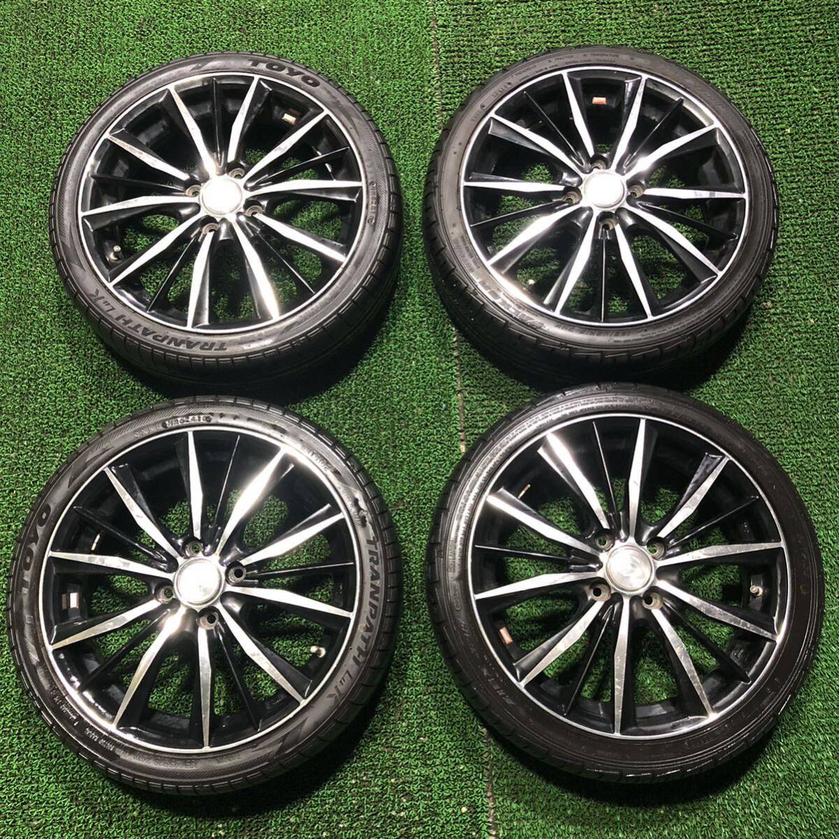 【やや傷や汚れあり】AE820-406★バリ溝 165/45R16 夏 weds LEONIS VX ブラポリ 5J +45 PCD100 4本 ワゴンR ラパン ムーヴ タント ミラ ライフ ...