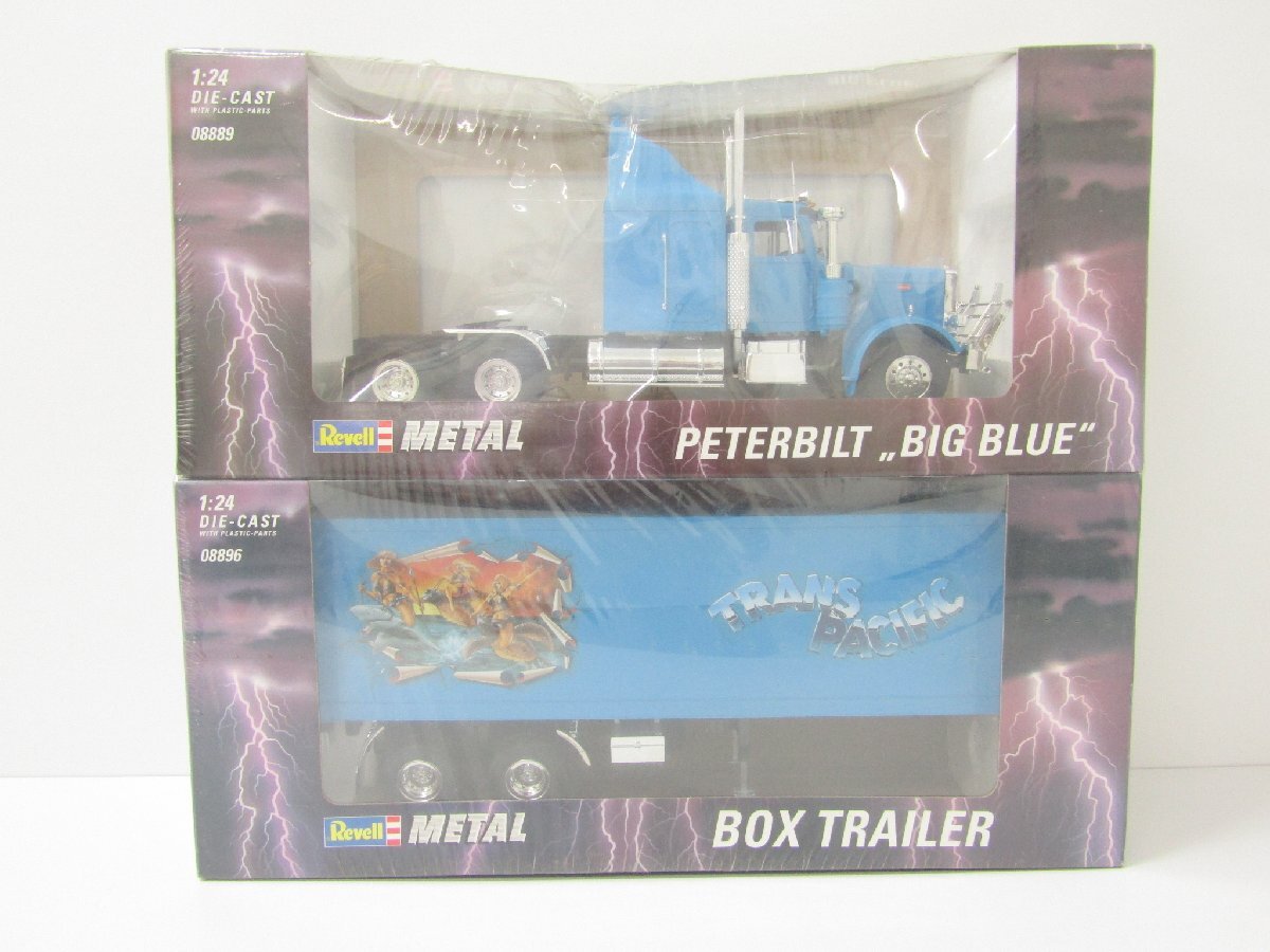 【未使用】未開封 Revell Metal 1/24 Box Trailer Classic PETERBILT BIG BLUE ミニカー ...