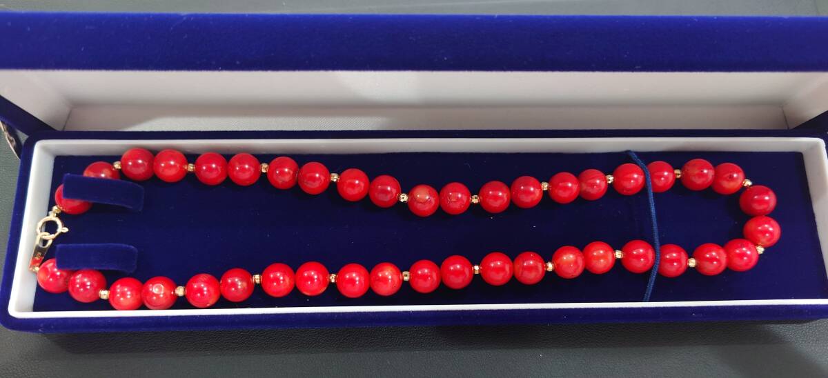 【目立った傷や汚れなし】K18 18金 血赤珊瑚 赤サンゴ ネックレス 約44.5g 約43cm 約9mmの落札情報詳細 - ヤフオク落札価格検索 オークフリー