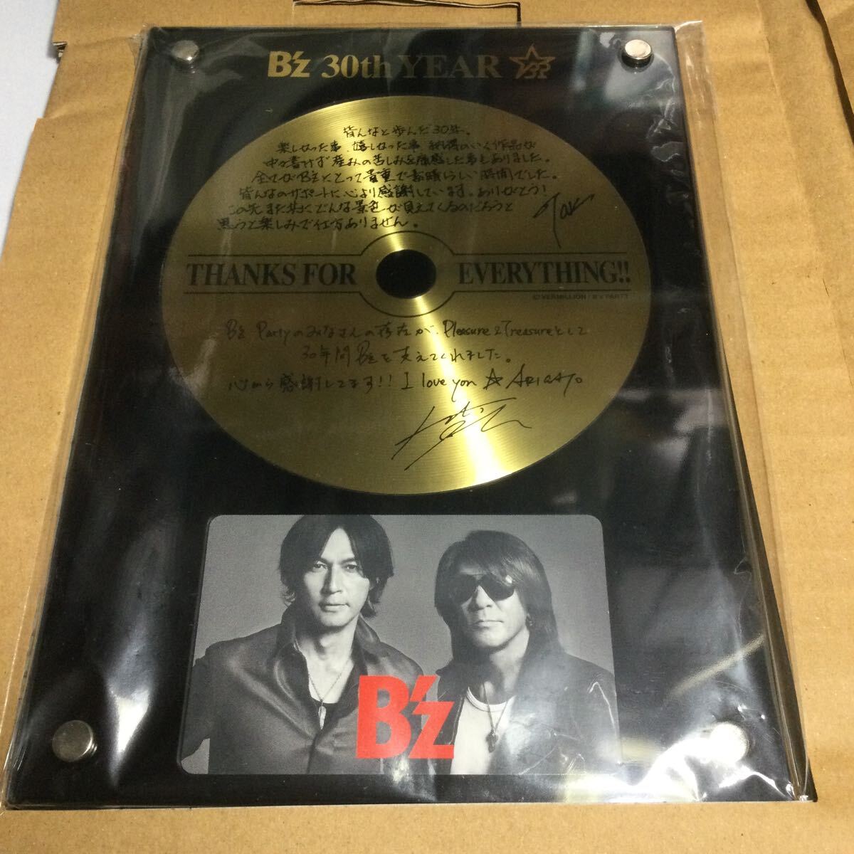 【未使用】B'z /30周年/ゴールドディスク/記念盾/新品未開封の落札情報詳細 - Yahoo!オークション落札価格検索 オークフリー