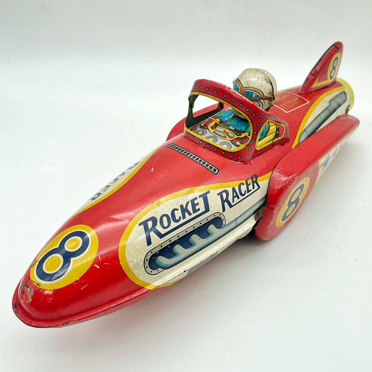 【傷や汚れあり】ブリキ ROCKET RACER 当時物 モダントーイ 昭和レトロ ロケットレーサー 日本製 フリクション 全長約32㎝の落札 ...