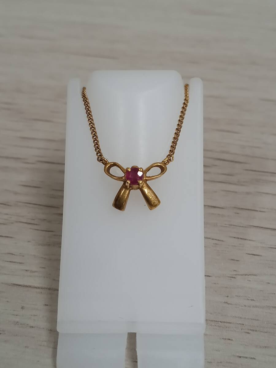 【傷や汚れあり】K18 約2.5g 約42cm 天然ルビー リボン ピンクの落札情報詳細 - Yahoo!オークション落札価格検索 オークフリー