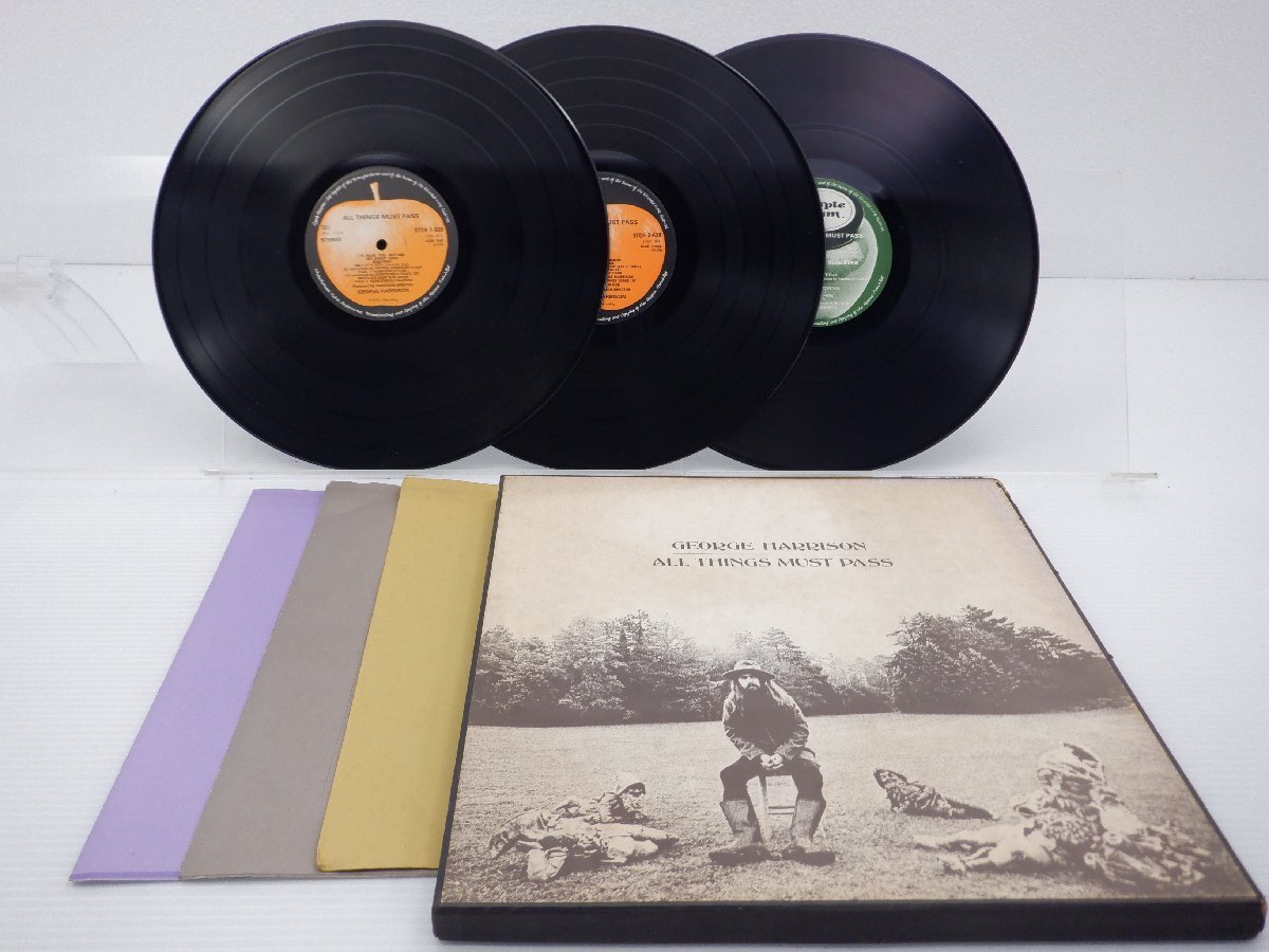 【やや傷や汚れあり】【3LP/US盤】George Harrison「All Things Must Pass」LP（12インチ）/Apple ...