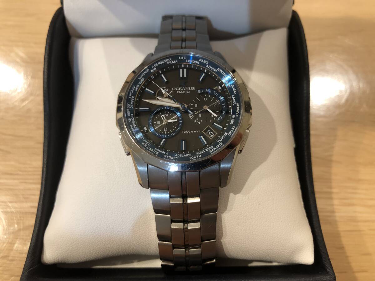 【目立った傷や汚れなし】カシオ CASIO オシアナス OCEANUS マンタ Manta OCW-S1400-1AJF ブラック 中古 希望 ...