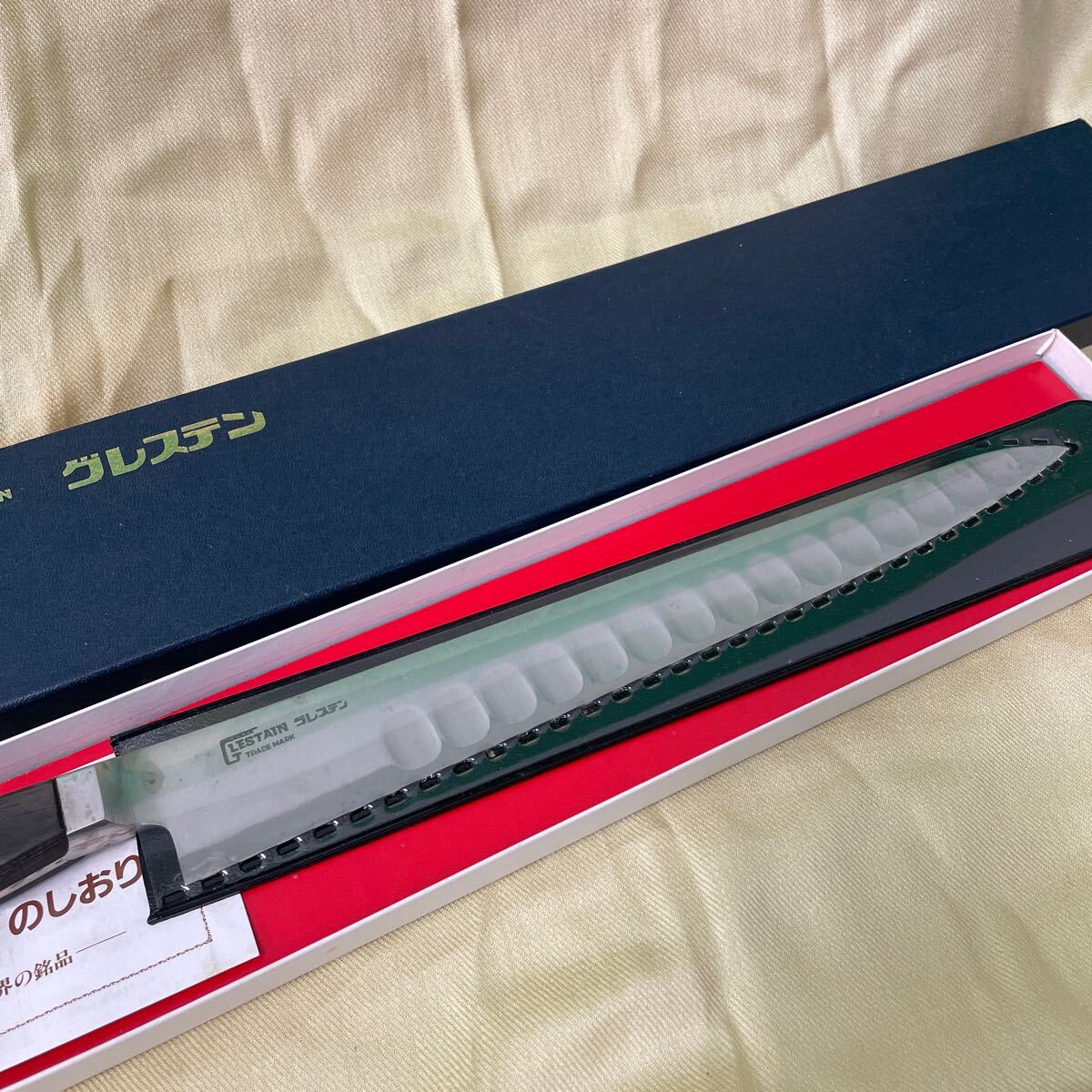 【やや傷や汚れあり】wB#306 グレステン 筋引 730TSK 刃渡り30cm Tタイプ 包丁 特殊形状 ミゾあり プロフェッショナルナイフ ...