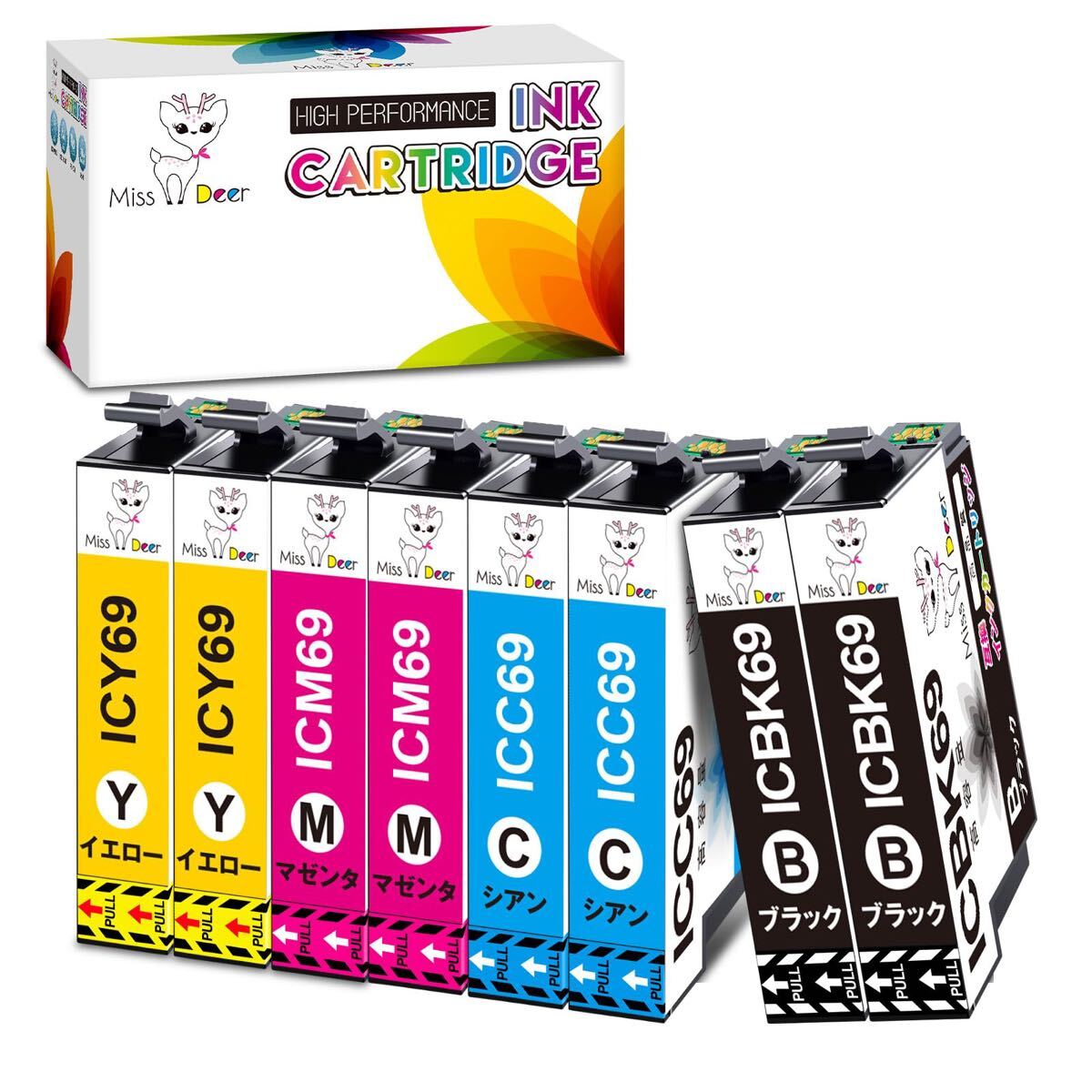 【未使用】IC4CL69 互換インクカートリッジ IC69 大容量インクICBK69 ICC69 ICM69 ICY69 4色セット*2 (合計8本)の落札情報詳細 - Yahoo ...