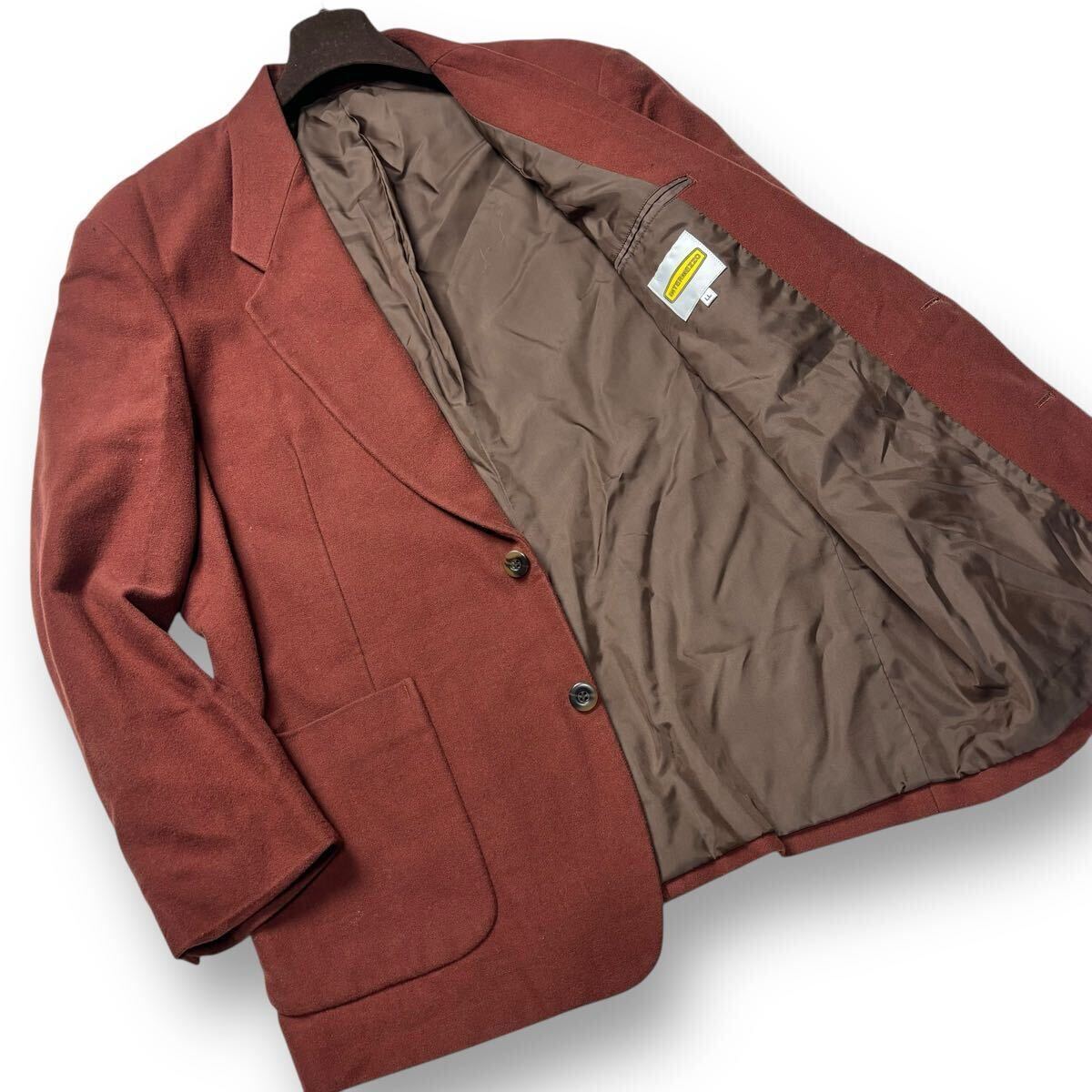 【目立った傷や汚れなし】【美品】INTERMEZZO インターメッツォ テーラードジャケット アウター 2B ウール 日本製 レッド系 LL ...