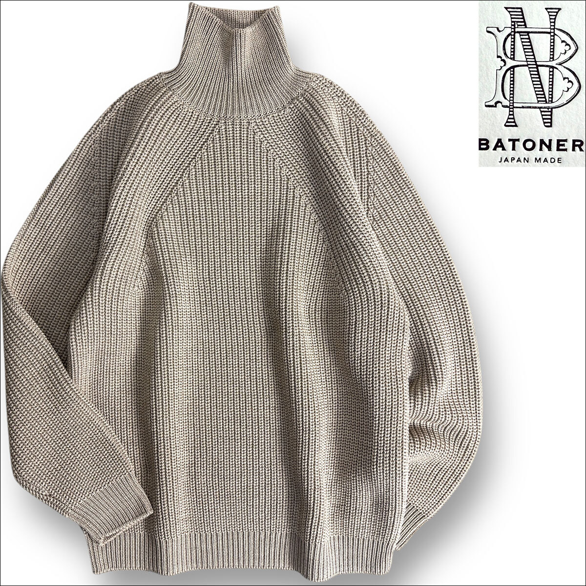 【未使用】J7159 新品 バトナー 23AW シグネチャー タートルネックニット ベージュ 3 BATONERの落札情報詳細 - Yahoo!オークション落札価格検索 オークフリー