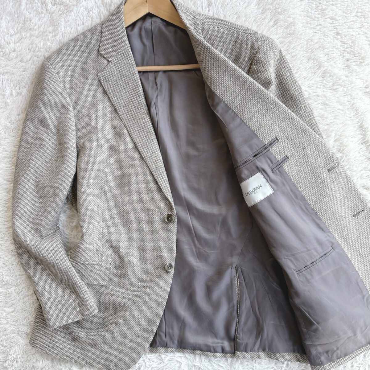 【目立った傷や汚れなし】希少XLサイズ相当！DURBAN ダーバン ツイード テーラードジャケット 肉厚 ウール素材 グレージュ メンズ 秋冬 100BB5の落札情報詳細 - Yahoo ...