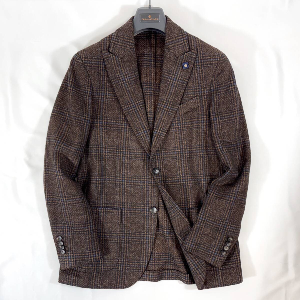 【未使用】 1円〜 ＜未使用!!＞ LARDINI ラルディーニ 3B段返り テーラードジャケット ウール/シルク混 ブラウンチェック 48(L程度) 管: 2501025の落札情報詳細 ...