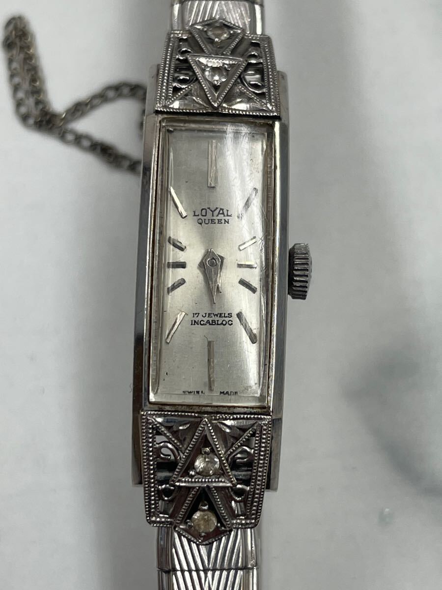 【やや傷や汚れあり】16.稼働品・LOYAL QUEEN ロイヤルクイーン 金無垢 WG K14 585 ホワイトゴールド レディース 腕時計 手巻き 金価格高騰中//SE81の落札情報詳細 ...