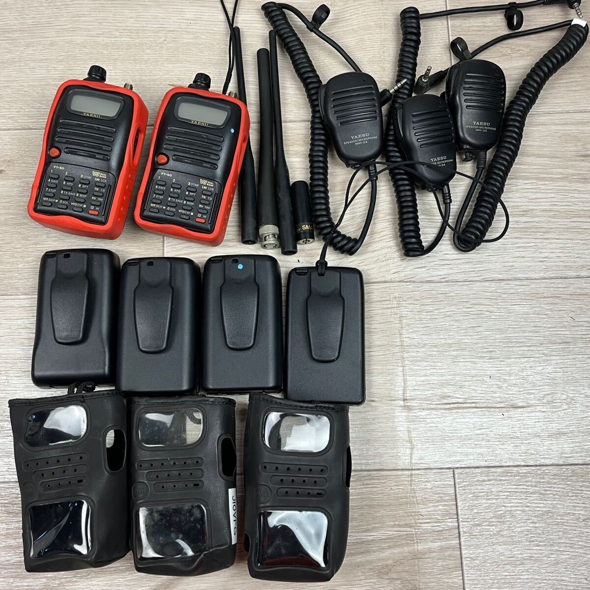 【傷や汚れあり】k2254 YAESU ヤエス FT-50 2点セット まとめ バッテリー FNB-40 FNB-41 FBA-15 ケース ...
