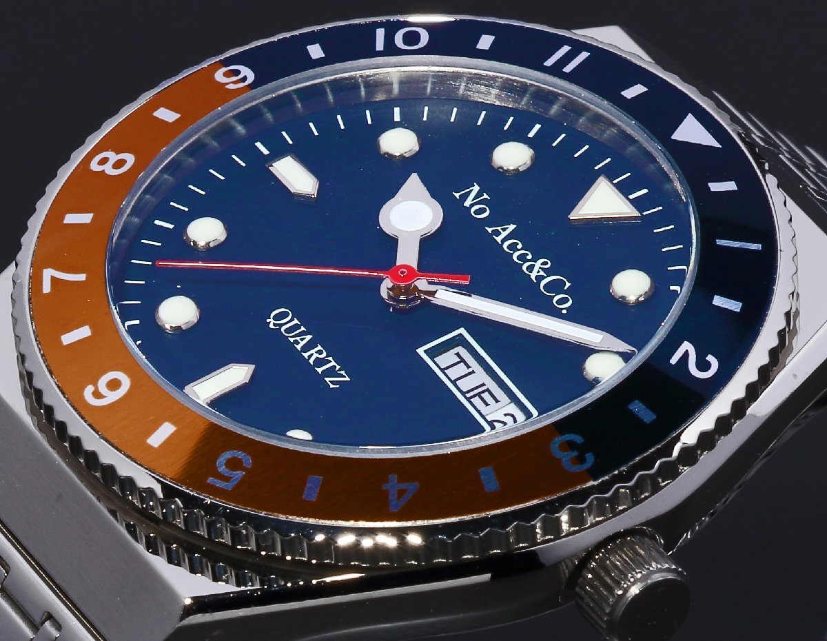 【未使用】1円～ 1スタNo Accessory&Co/No Acc&Co三代目逆輸入モデル/RED×BLUEペプシPEPSIMODELサブマリーナ50m防水新品激レア日本未発売TIMEX Q ...