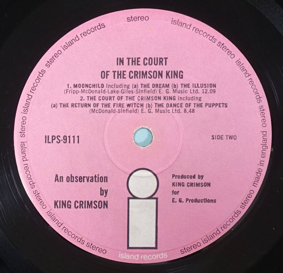 【やや傷や汚れあり】良品! UK Original 最初回 ISLAND ILPS 9111 In The Court Of The Crimson King / King Crimson ...