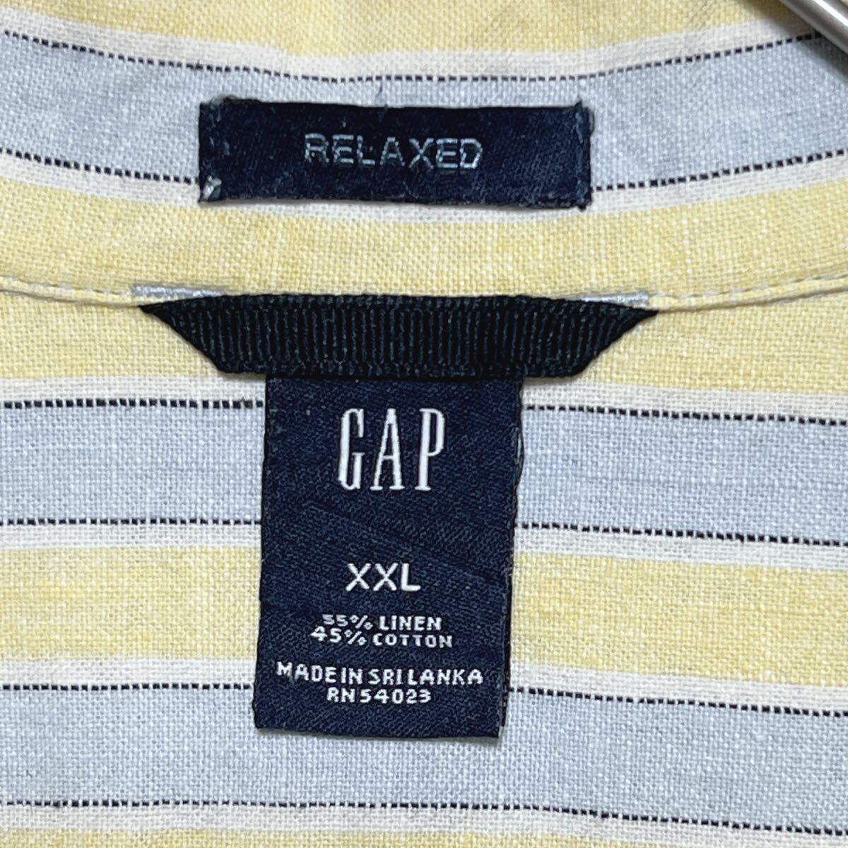 【目立った傷や汚れなし】GAP ギャップ オープンカラー 半袖シャツ ストライプ リラックスフィット リネン コットン ビッグサイズXXL オーバーサイズの落札情報詳細 - Yahoo ...