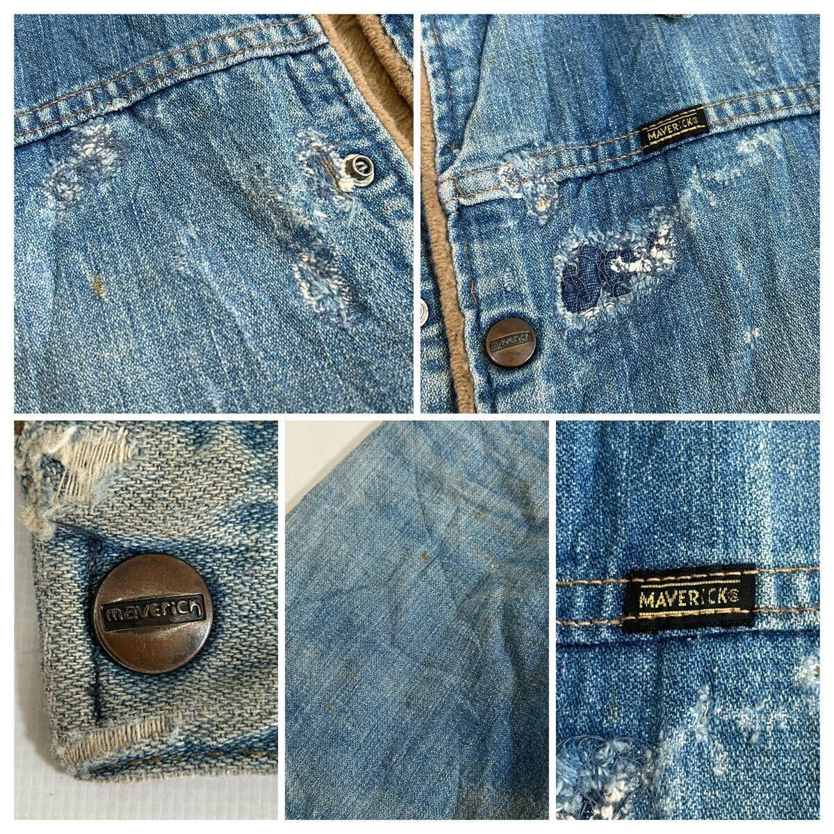 【傷や汚れあり】雰囲気抜群 70s MAVERICK 襟コーデュロイ デニムジャケット ビンテージ オリジナル マーベリック 70年代 WRANGLER ラングラー ボロ リペアの落札情報詳細 ...
