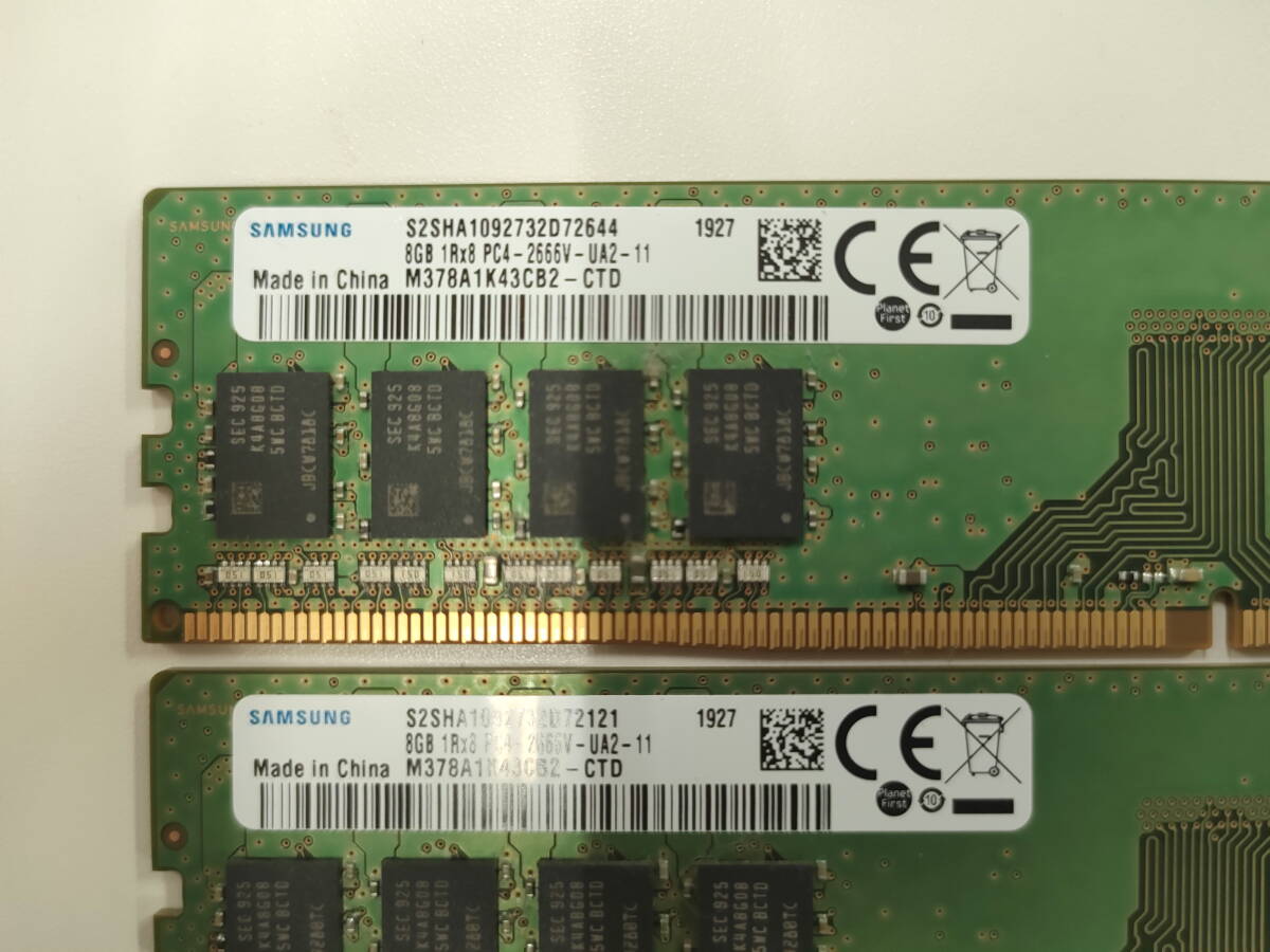 【目立った傷や汚れなし】SAMSUNG/PC4-2666/DDR4-SDRAM/288Pin/8GB×2枚セット【中古品】の落札情報詳細 ...