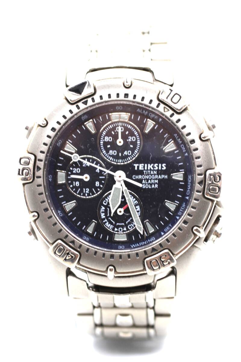 【やや傷や汚れあり】【RICHO】TEIKSIS CHRONOGRAPH SOLAR 10BAR ALL TITANIUM JAPAN 中古品時計 電池交換済み 訳あり 25.5.4の落札情報 ...