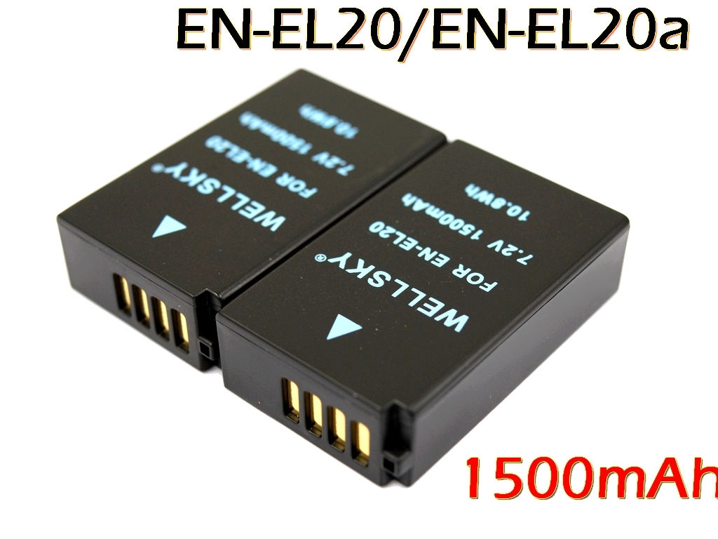 【未使用】EN-EL20 [新品] EN-EL20a 2個 互換バッテリー 純正品と同じよう使用可能 残量表示可能 ニコン Nikon 1 ...