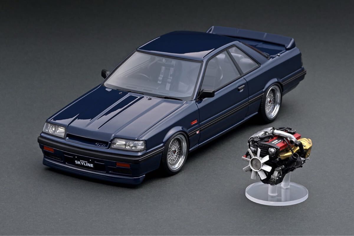 【未使用】[限定] 1/18 IG2110 Nissan Skyline GTS-R R31 Blue Black With Engine イグニッションモデル ignition model ...