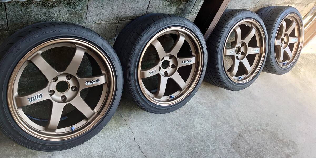 【傷や汚れあり】【中古品・現状渡し】RAYS VOLK RACING TE37 SAGA SL ホイール 4本セット (18インチ 9.5J +22 5H PCD 114.3 15 PG ...