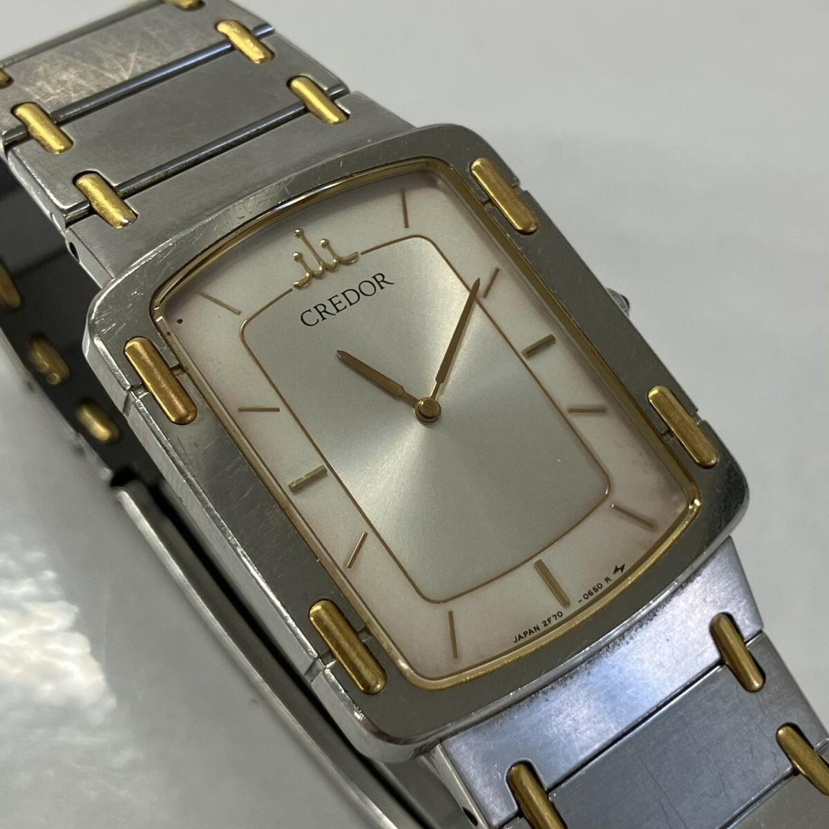 【傷や汚れあり】N002-NG12-80 SEIKO セイコー CREDOR クレドール 2F70-5590 SS 18KT 腕時計 ゴールド ...