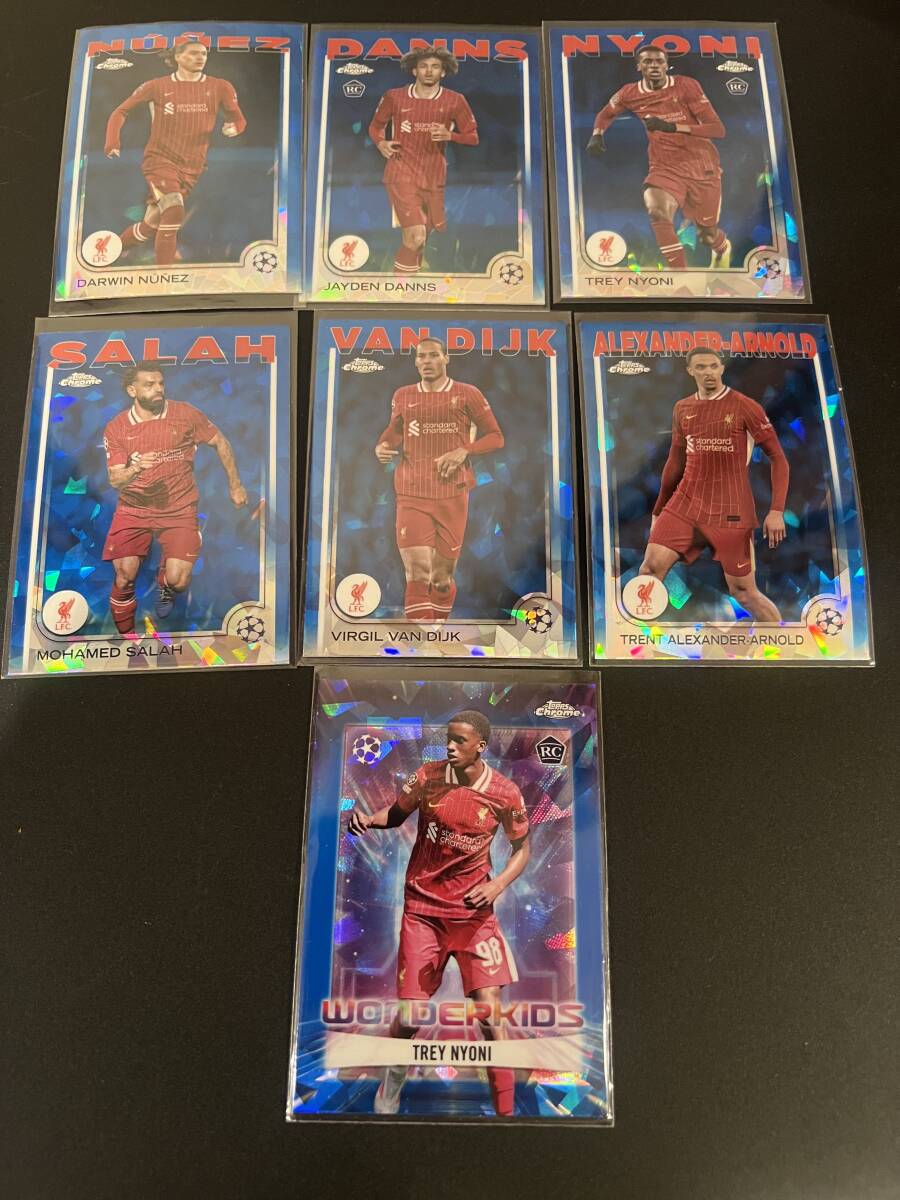 【未使用】2024-25 Topps Chrome UCC Sapphire Liverpool base set Salah Van ...