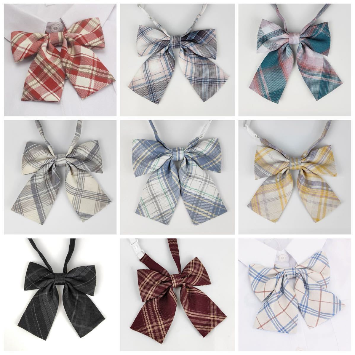 【未使用】JKファッション JKコーデ JK 学生 女子学生 高校生 制服 スクールリボン 制服リボン ボウタイ チェック柄 レディース ワン ...