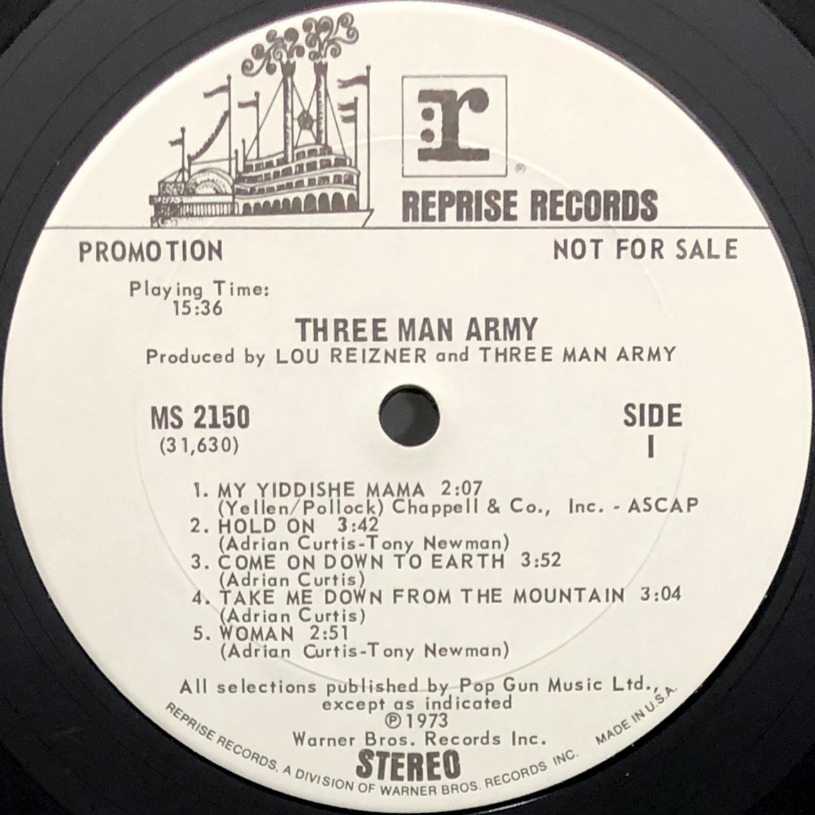 ★US ORIG 白プロモ LP★THREE MAN ARMY/2nd(Mahesha) 1973年 英HARD ROCK 元GUN, MAY ...