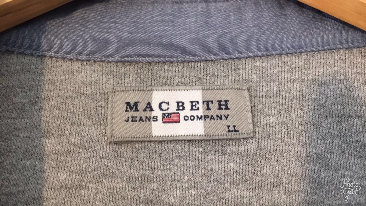 MACBETH マクベス Jeans Company ジーンズカンパニー メンズ グレー ポロシャツ LL ポリエステル 65% 綿 35% ...